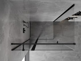 Mexen Mist T, sprchový kout s křídlovými dveřmi, 75 x 85 cm, 8mm čiré sklo, černý profil, 8A4T-075-085-70-00