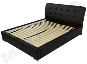 Čalouněná manželské postel Pilatus, Rozměr postele: 140x200, Barva:: ekokůže Soft 011 (černá)