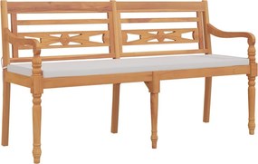 Lavice Batavia s poduškou 150 cm masivní teakové dřevo 319148