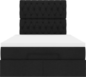 Osmanský rám postele s matrací černá 120x190 cm textil 3313225
