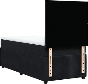 Box spring postel s matrací černá 90x190 cm samet 3292210