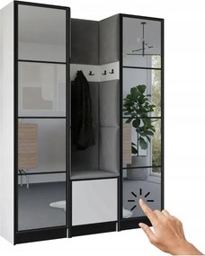 Šatní skříň EDEN 12 bílý + šedý Vzor 1