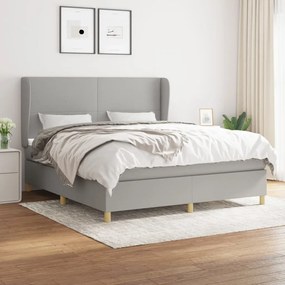Box spring postel s matrací světle šedá 160 x 200 cm textil,  3128373