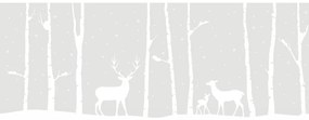 Vánoční statická bordura na sklo W5 (20 x 150 cm) / Dekorativní statické bordury srnky v lese d-c-fix