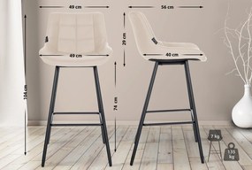 Barová židle Weston umělá kůže – krémová