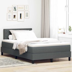 Postel s boxspringem s čelo Tmavě šedá 120 x 190 cm textil 3338749