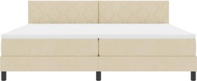 Postel s boxspringem s čelo Krémová 200 x 200 cm textil 3338795