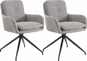 Sada 2 jídelních židlí Pickett látka – taupe