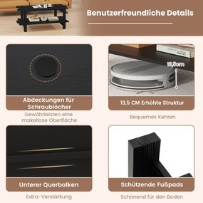 Costway 2patrový konferenční stolek s policí Obdélníkový Accent Table, černý
