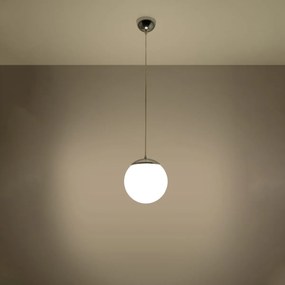 Závěsné svítidlo Ugo, 1x bílé skleněné stínítko, (fi 20 cm), ch