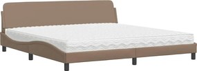 Postel s matrací Dover cappuccino 200 x 200 cm umělá kůže 3208481