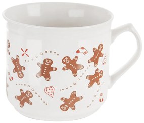 Bílý keramický hrnek s vánočním motivem 500 ml Gingerbread – Dakls