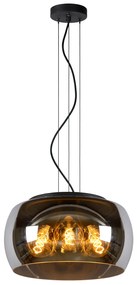 LUCIDE 45401/40/65 OLIVIA závěsné svítidlo D400mm 3xE27 kouřová, černá Závěsná svítidla