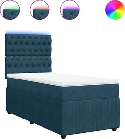 Box spring postel s matrací modrá 100 x 200 cm samet 3294572