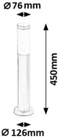 Rabalux 8263 - Venkovní lampa INOX TORCH 1xE27/25W IP44