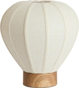 Krémová kovová stolní lampa s textilním stínidlem (výška 36 cm) Kyzo – Light & Living