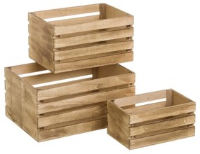 Úložné boxy v přírodní barvě v sadě 3 ks 31x23x15 cm – Casa Selección