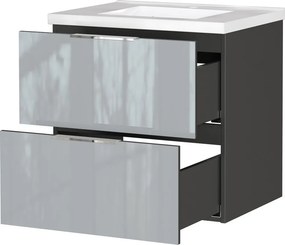 Šedá lesklá závěsná skříňka pod umyvadlo 61x61 cm Celano – Germania