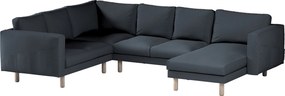 Potah na pohovku IKEA Norsborg rohová, 5-místná se šezlongem barva modrá látka pletený vzor