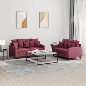2dílná sedací souprava s poduškami vínová textil 3201654