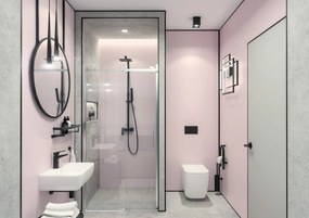 Deante Hiacynt, umyvadlová baterie + kovová zátka Click-Clack s přepadem, černá matná, BQH_N21M