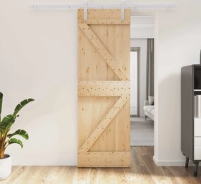 vidaXL Posuvné dveře s kováním 70 x 210 cm masivní borové dřevo [3203020]