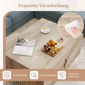 Costway Moderní konferenční stolek s úložným prostorem Farmhouse Accent Table