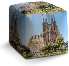 Sablio Taburet Cube Barcelona Sagrada Familia: 40x40x40 cm