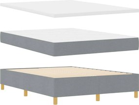 Postel s boxspringem s čelo Světle šedá 140 x 200 cm textil 3341833