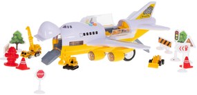 Creative Corner Letadlo Transporter + 6 vozů stavební vozidla boční/přední