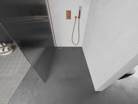 Mexen Kioto, sprchová zástěna Walk-In 70 x 200 cm, 8mm sklo s žebrovým vzorem, měděný matný profil, 800-070-101-65-09