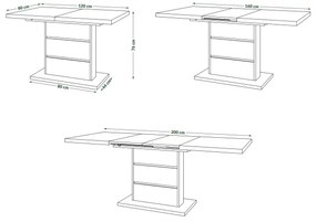 Rozkládací jídelní stůl PAOLO dub craft/černá