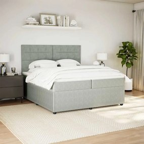 Box spring postel s matrací světle šedá 200x200 cm samet 3292430