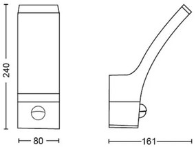 Philips - LED Venkovní nástěnné svítidlo se senzorem SPLAY LED/3,8W/230V IP44