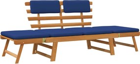Zahradní lavice s poduškami 2-v-1 190 cm masivní akáciové dřevo 312120