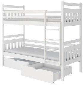 Dětská postel 80 cm ARAS (s roštem a úl. prostorem) (bílá). 1013333