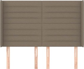 Čelo postele typu ušák taupe 147x16x118/128 cm textil 3119722