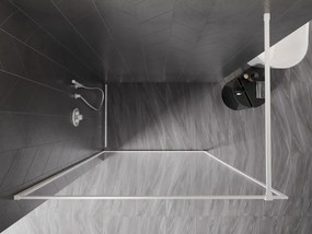 Mexen Kioto-F, sprchová zástěna s rámem 60 x 202 cm, 8 mm čiré sklo, bílý profil, 800-060-104-20-00