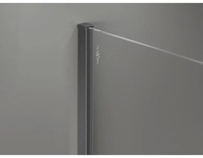 Mexen, Mexen Kioto-X sprchová stěna 140 x 200 cm, průhledná 10 mm, pistolově šedá kartáčovaná - 800-140-101-66-00-X