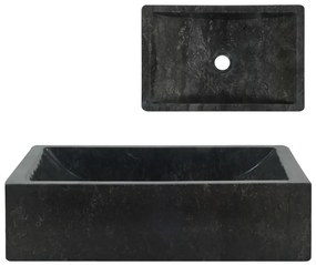 Umyvadlo 45 x 30 x 12 cm mramor černé s vysokým leskem 142772