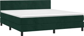 Box spring postel s matrací tmavě zelená 180x200 cm samet 3141200