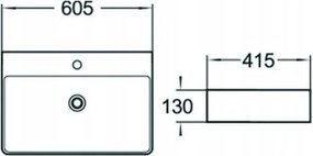 Mexen Benita umývadlo na desku 60 x 41 cm, bílá - 21396000