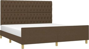 Rám postele bez matrace tmavě hnědý 180 x 200 cm textil 3125319