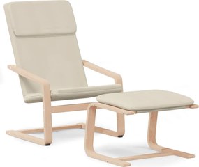 Relaxační křeslo s podnožkou krémové textil 3154412