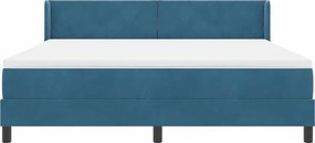 Postel s boxspringem s čelo Tmavě modrá 200 x 180 cm samet 3341538