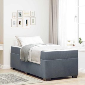 Rám postele s matrací Tmavě šedá 80 x 200 cm textil 3399255