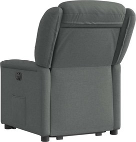 Zvedací polohovací křeslo tmavě šedé textil 3303195