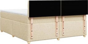Box spring postel s matrací krémová 200x200 cm textil 3286799