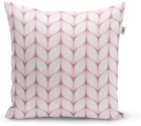 Sablio Polštář Bledě růžové pletení - 60x60 cm