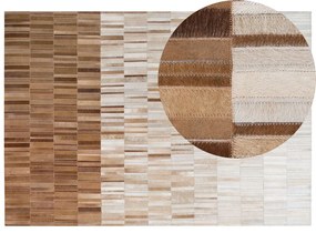Béžový kožený koberec 160 x 230 cm YAGDA Beliani